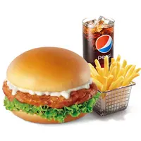 Sauteed Chicken Egg Burger Meal